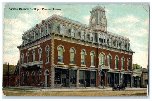 c1910 Parsons Business College Exterior Building Parsons Kansas Vintage ...