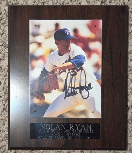 Nolan Ryan Signed Photo Plaque 300 Wins/5000 Strikeouts | eBay