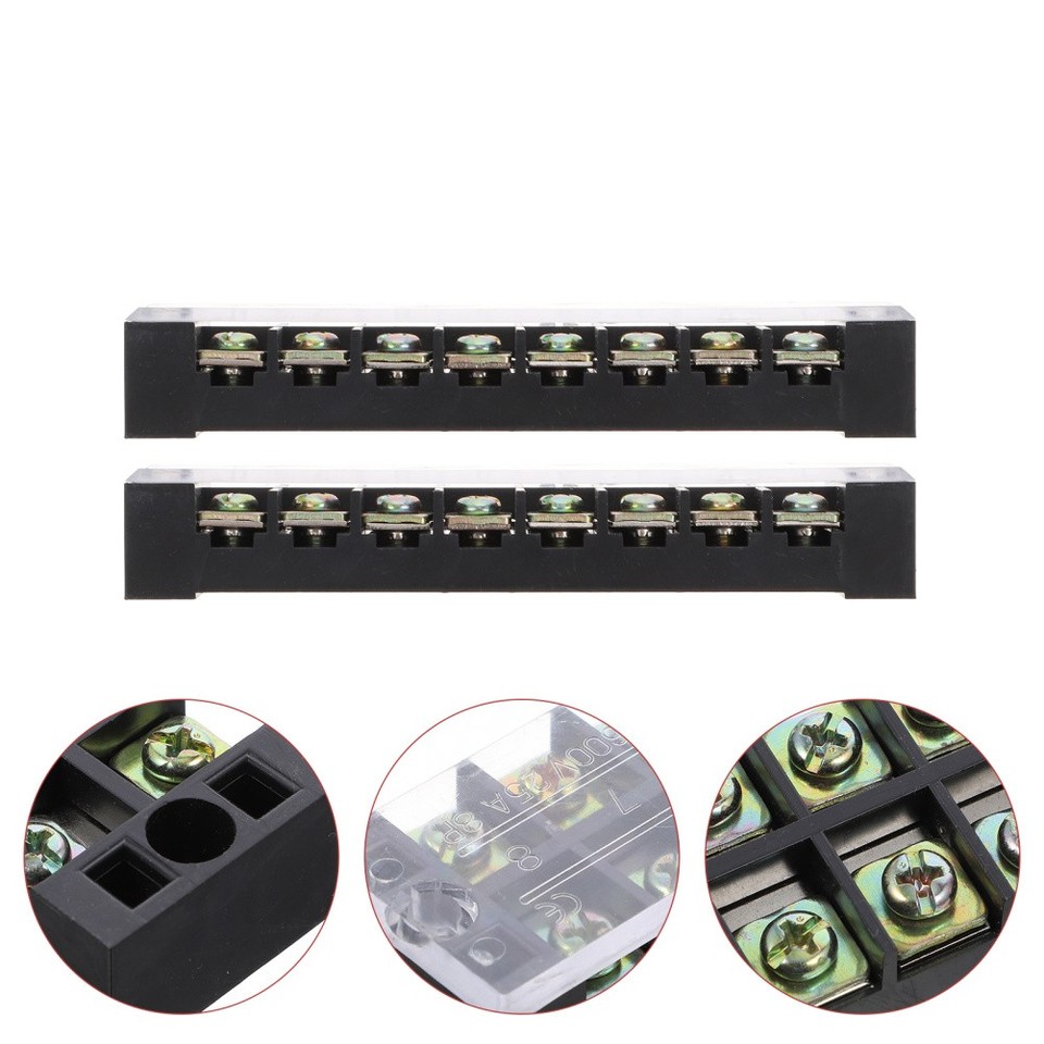 2 Pcs Electrical Terminal Block Connectors Dual Row Screw Terminals ...