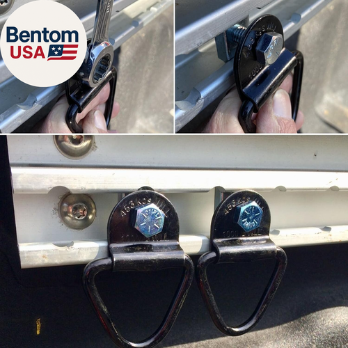 4 Set Truck Bed Rail Bolts Nuts Cargo D-Rings Tie down Mount Kit Fits ...