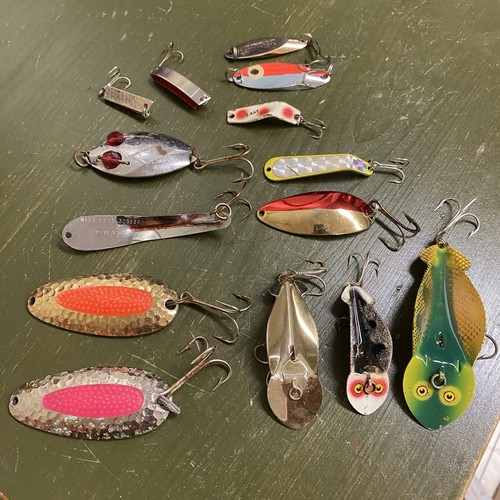 Mixed Lot of 14 Vintage Spoon Lures Z-Ray Hus Little Cleo Kastmaster ...