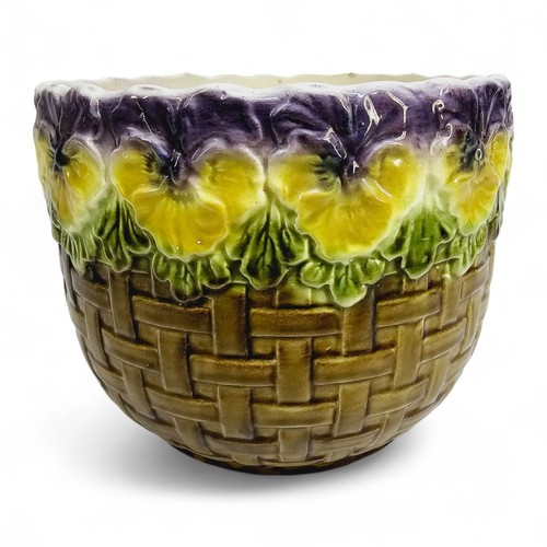 Majolica pot with pansy decoration - SETTI, ca 15 cm | eBay