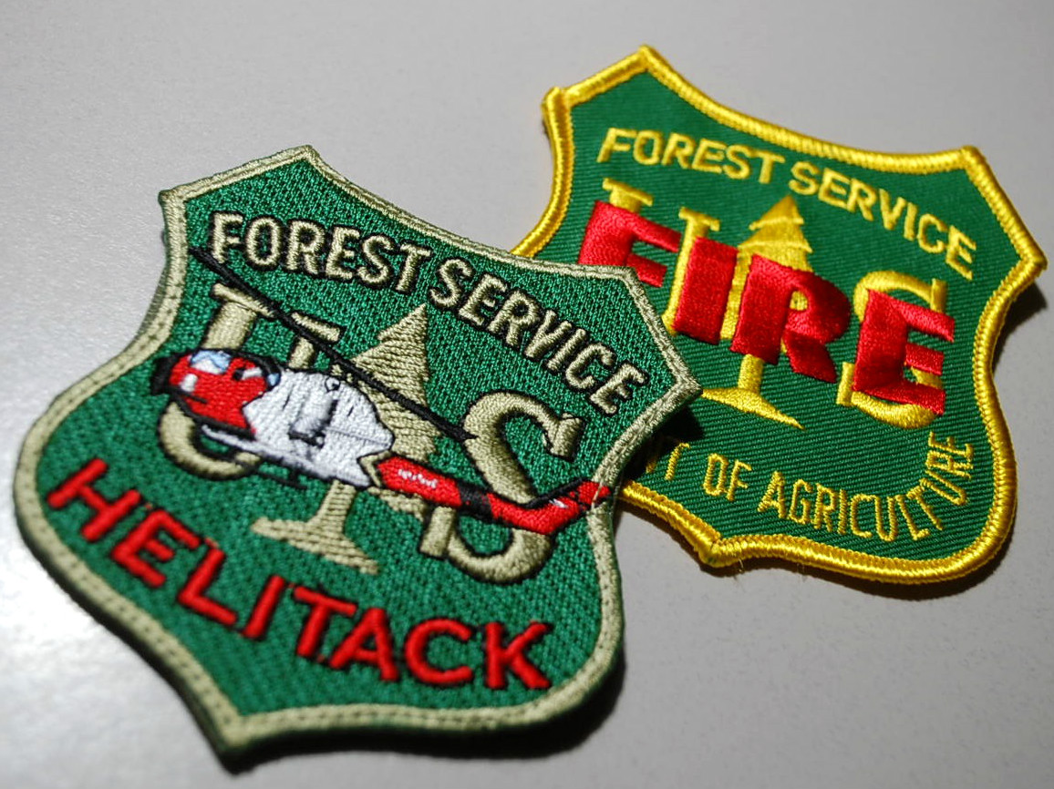 FIREFIGHTER vêlkrö 2-PATCH INSIGNIA: National Forest HELITACK + FIRE ...