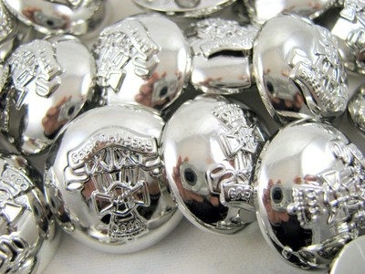 Round Silver Domed Military Blazer Buttons -Green Howard Crested ...