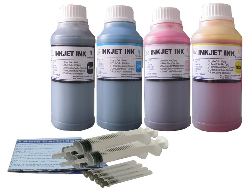 NANO Ink Brand 4-Pack Refill Ink (4x 4oz) For Canon PG-240 & CL-241 ...