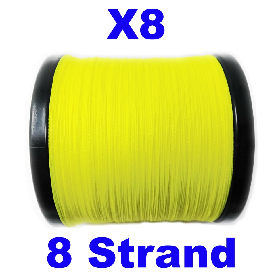Reaction Tackle Braided Fishing Line / Braid - Hi Vis Yellow 4 and 8 ...