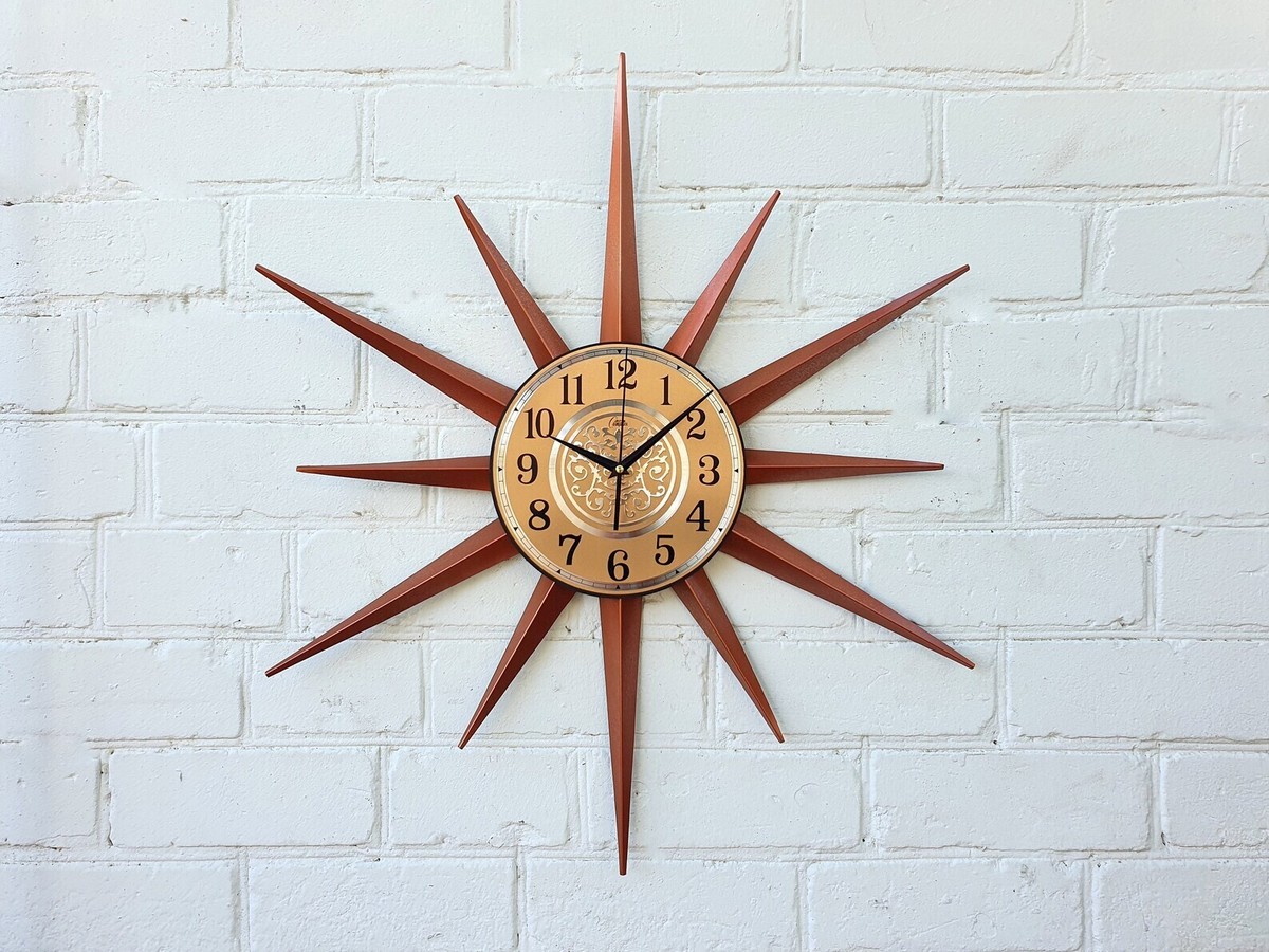 Mid Century Modern Wall Clock Mid Century Modern Sunburst Wall Clock