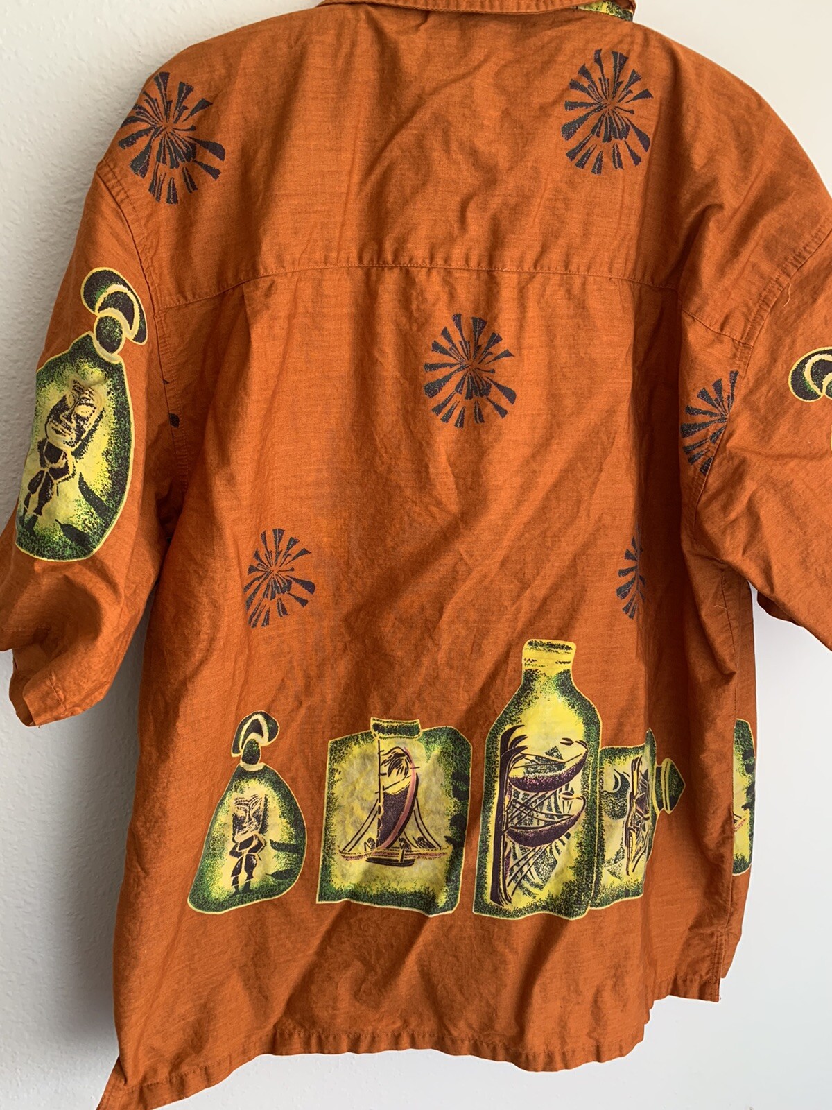 XL Rust Blue Island Ship In A Bottle Hawaiian Tiki Statue Tropical ...