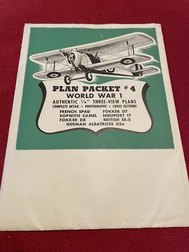 Vintage Modern Hobbycraft Products World War 1 Fighter Aircraft Plan ...