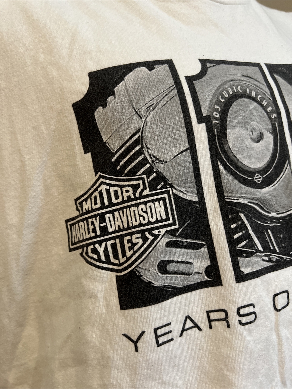 Harley Davidson Motorcycle 110 Years of Freedom White… - Gem