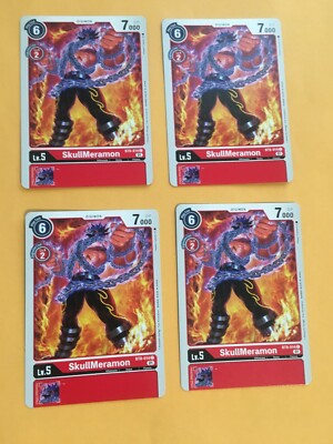 4x SkullMeramon BT8-014 C (Playset) Digimon CCG | New Awakening Near ...