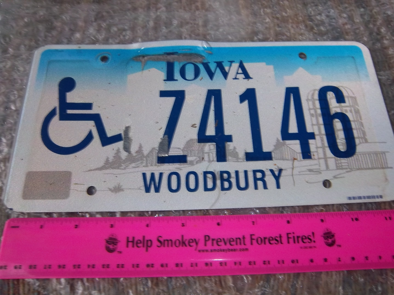 Iowa Metal License Plate 2013 issue, handicap Z4146, woodbury county | eBay