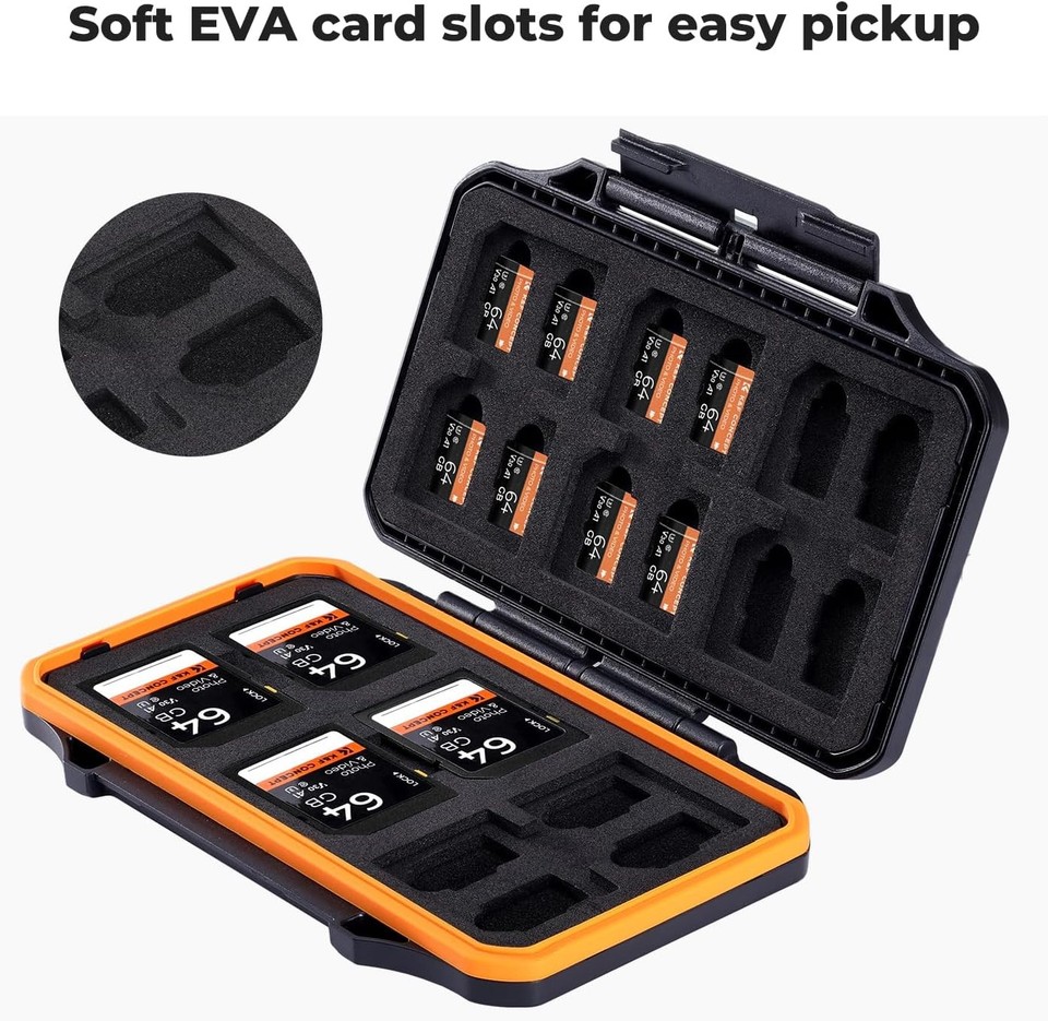 K&F CONCEPT 36 Slots SD Micro SD Memory Card Case Water-Resistant SD ...