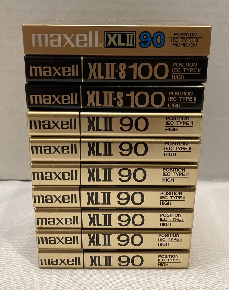 Maxell High Bias XLII 90 & 100 Minute Audio Cassette Lot of 10- Brand ...