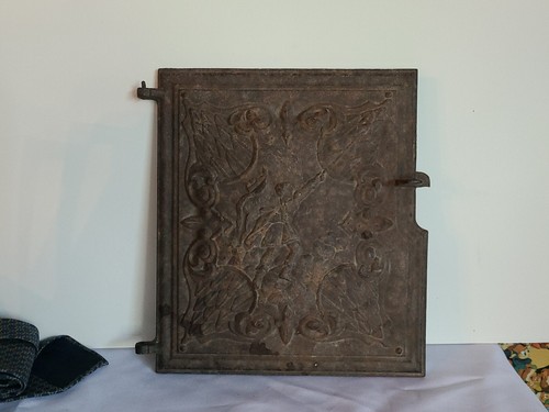 Cast Iron Woodstove Door Knight Cherub | eBay