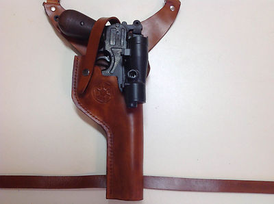 Star Wars Brown DL-44 Imperial Pilot officer LEATHER HOLSTER w/ cog ...