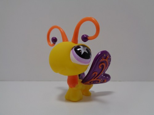 LPS 2007 Littlest Pet Shop #801 Butterfly Yellow with Purple Wings Star ...