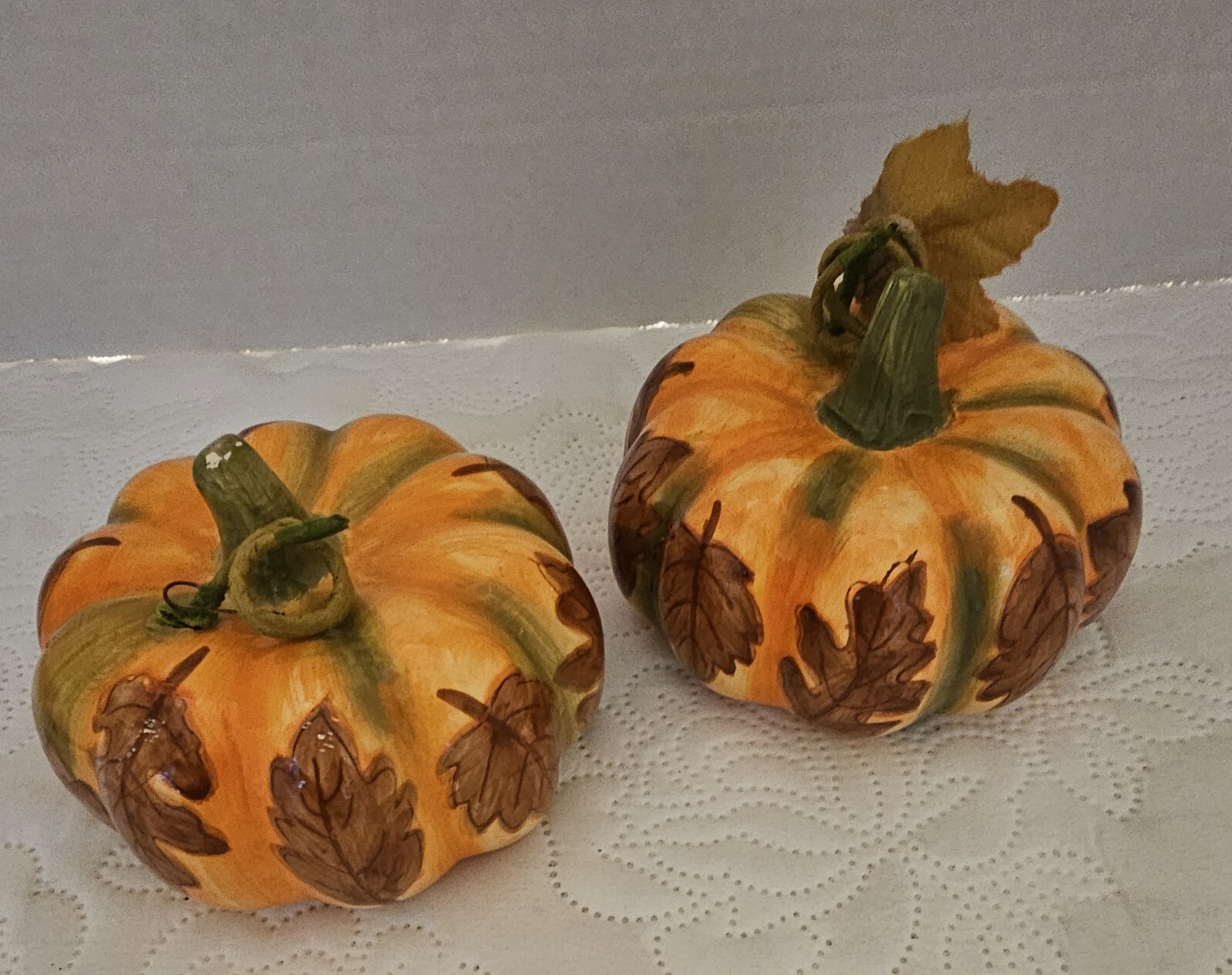 Two Thanksgiving Holiday Decor Pumpkins | eBay