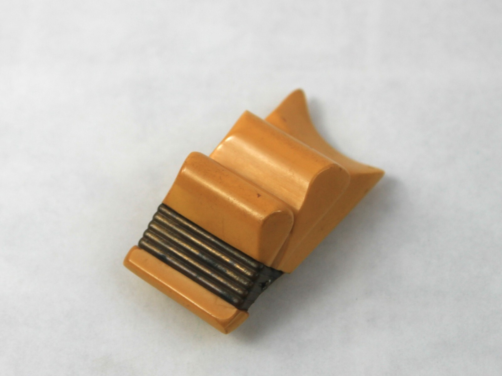 Bakelite Dress Fur Scarf Clip Butterscotch Ribbon | eBay