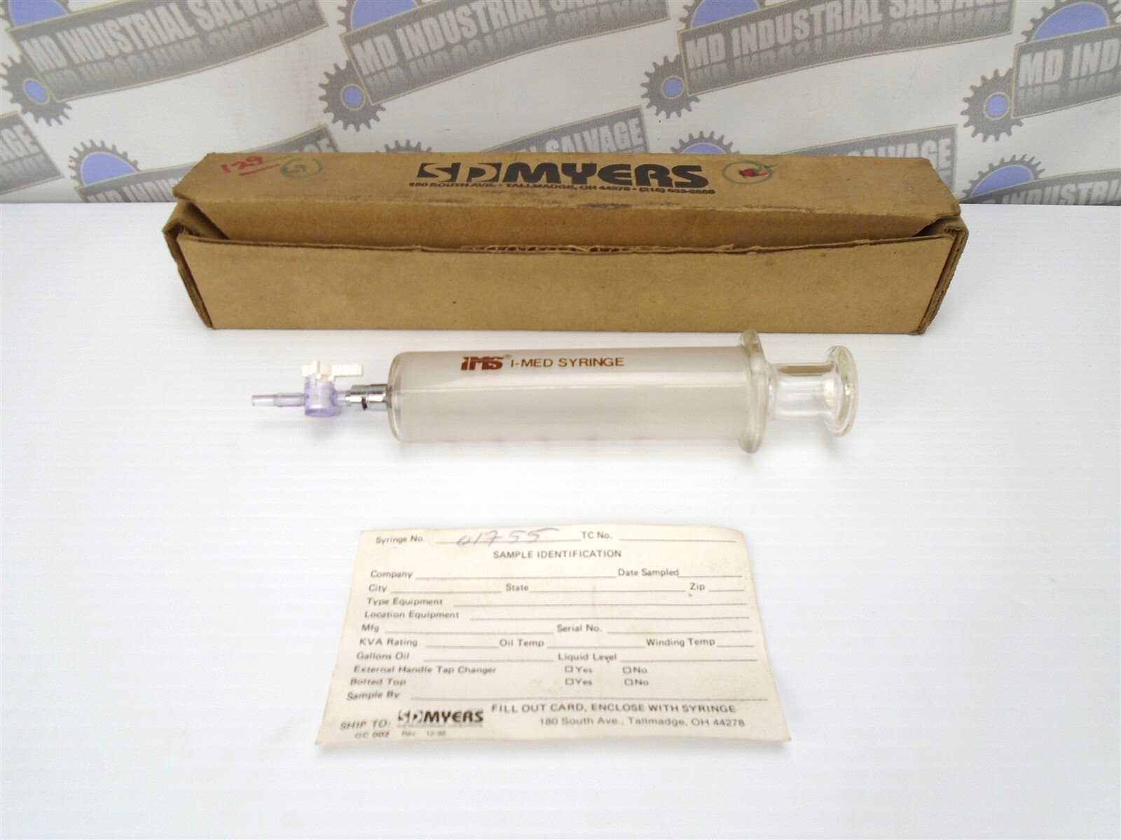 SDMYERS - IMS 6078 I-MED INDUSTRIAL SYRINGE 50ml/cc Glass on Glass (NEW ...