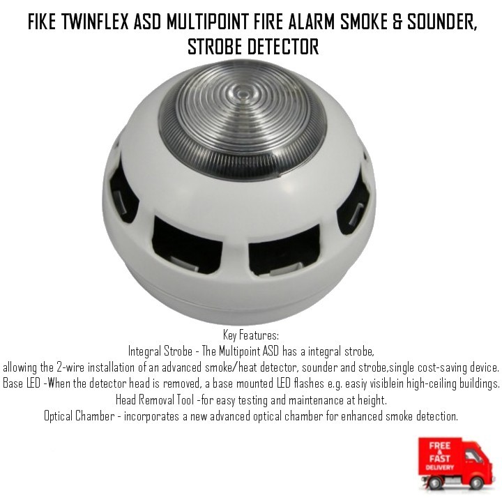 FIKE TWINFLEX ASD MULTIPOINT FIRE ALARM SMOKE & SOUNDER, STROBE ...