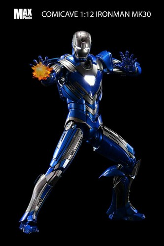 Comicave 1/12 Iron Man MK30 with LED Light Blue Collectible Figure ...
