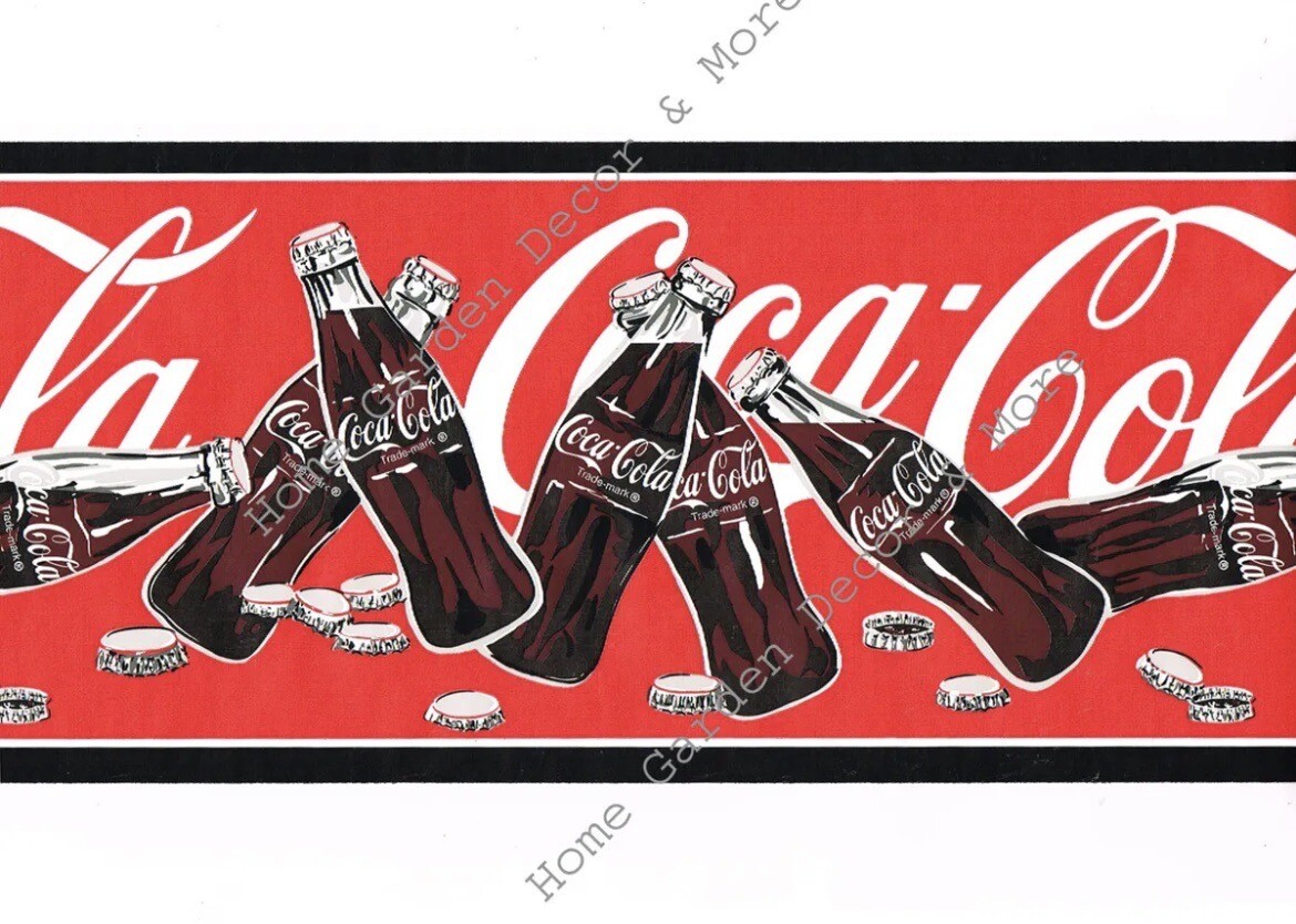 1 Vintage Roll Coca Cola Wallpaper Border 8" X 5 Yards 1993 USA for ...