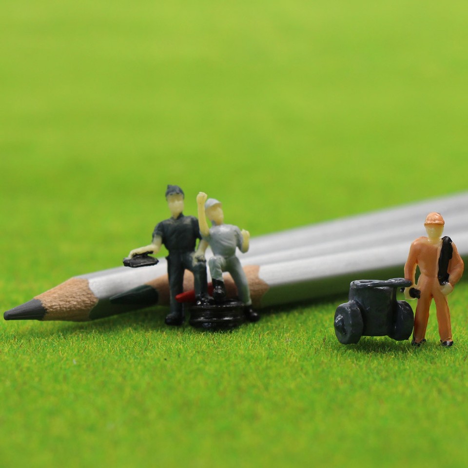 50pcs Model Railway HO Scale 1:87 Painted Figures Engineer Workers ...