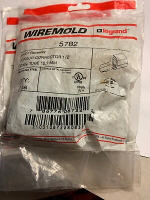 New Genuine Wiremold Legrand 5782 V500 Raceway Conduit Connector 1/2" 2 ...