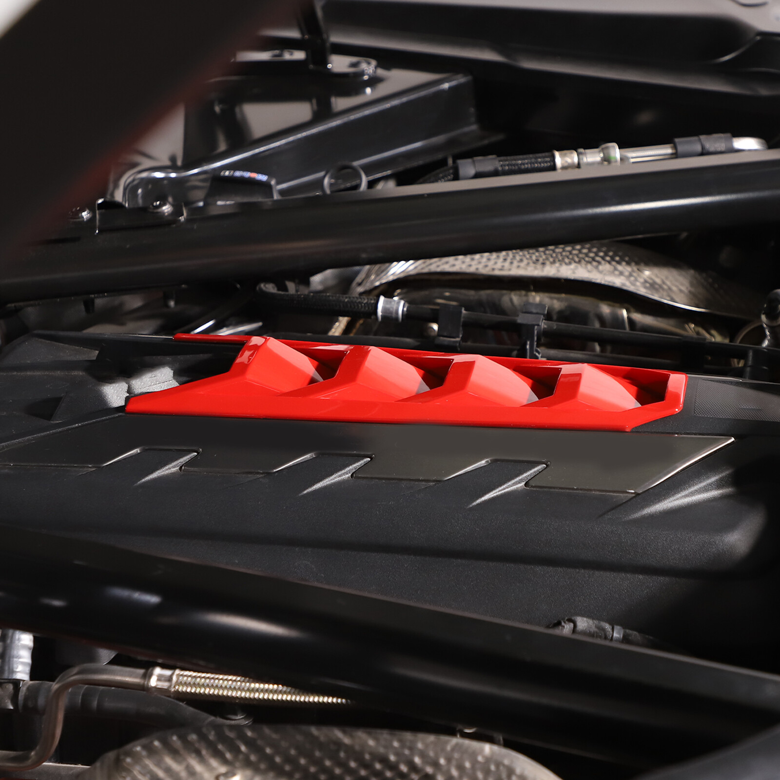 Red Engine Shroud Cover Panel Cover Trim For Corvette C8 2020-2025 | eBay