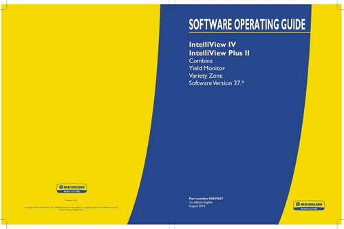 NEW HOLLAND INTELLIVIEW IV, INTELLIVIEW PLUS II, COMBINE, YIELD MONITOR ...