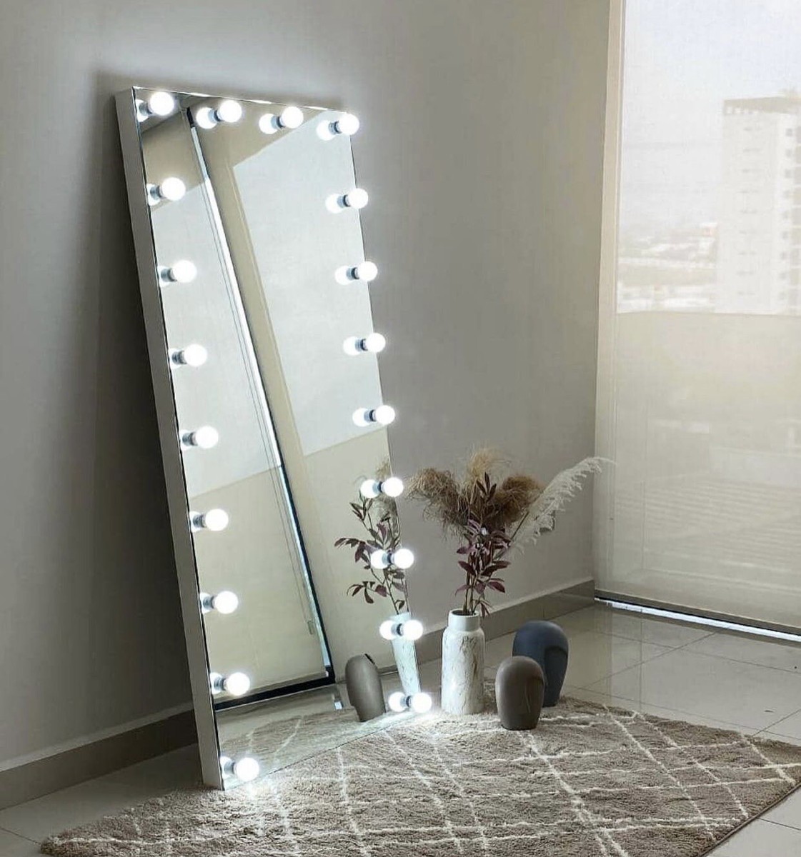 Body Mirror With Lights Felicity Modern Led Wall Mount Glass Mirror
