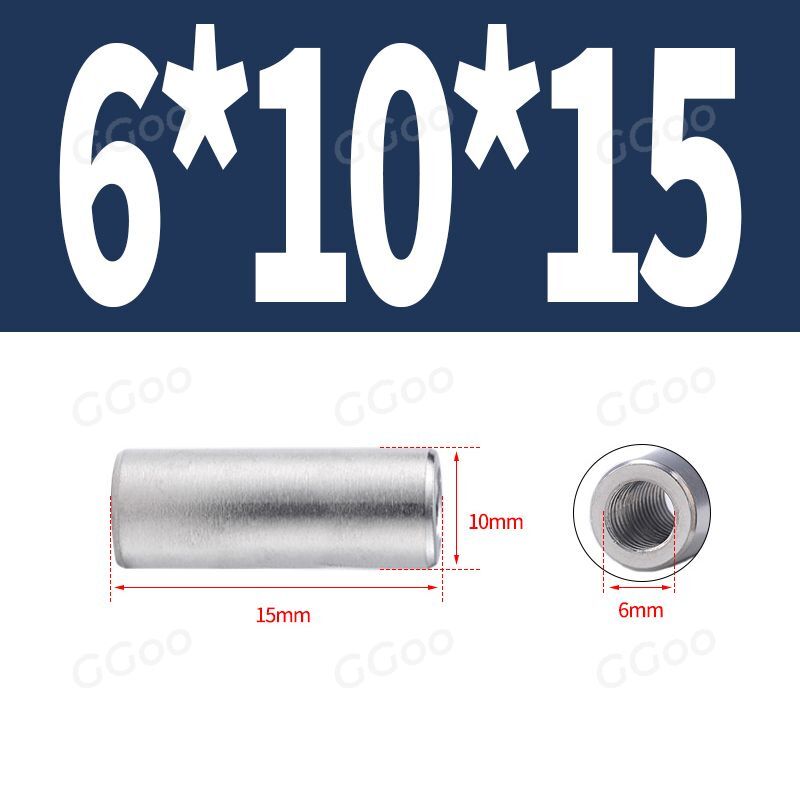 M3 - M20 INTERNAL THREADED SLEEVE ROD BAR STUD ROUND CONNECTOR NUT BOLT ...