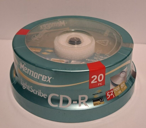 Memorex LightScribe CD-R 52X 700 MB 80 Min. 20 Disk Pack New Sealed | eBay