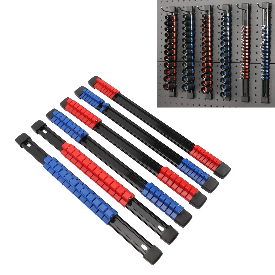 6PCS Socket Organizer Holder Rail: 1/4in 3/8in 1/2in SAE & Metric ...