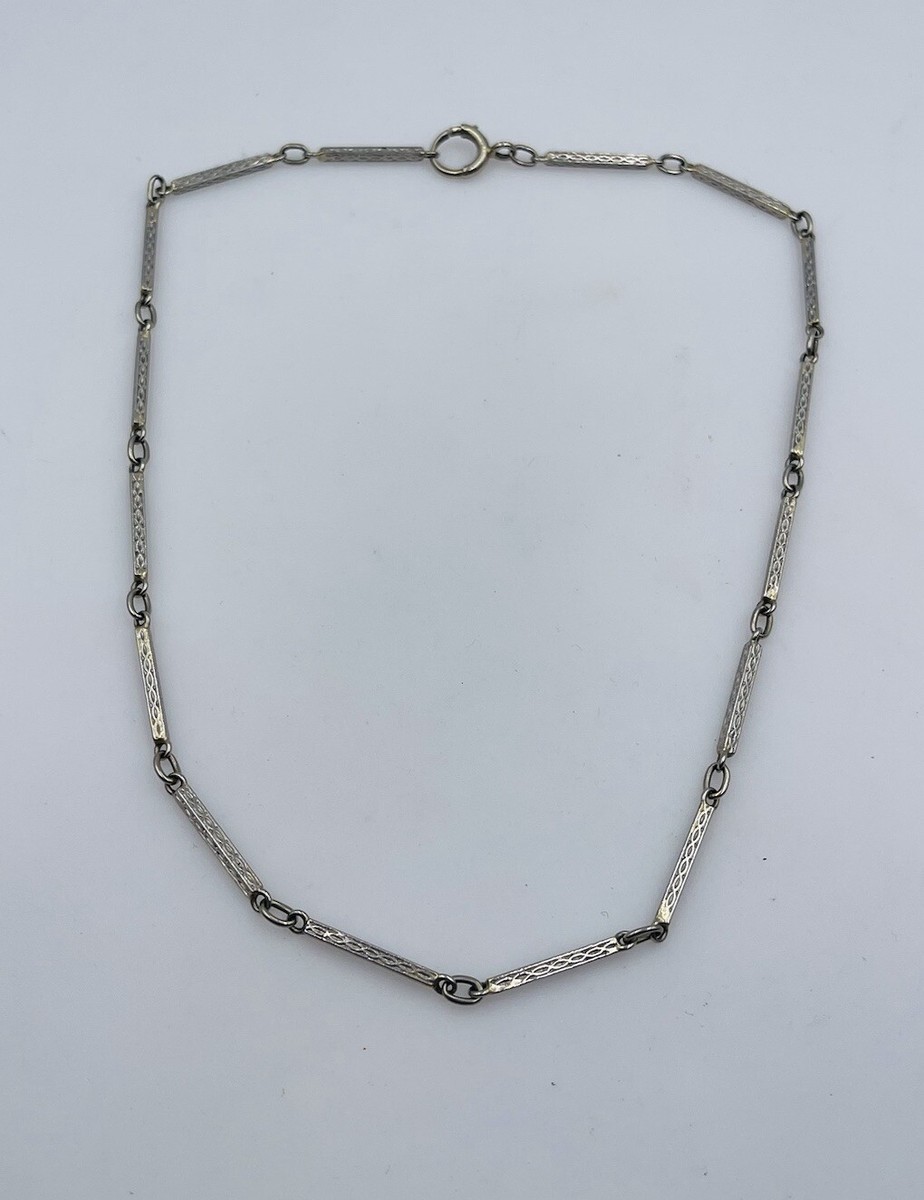 Vintage white gold necklace store