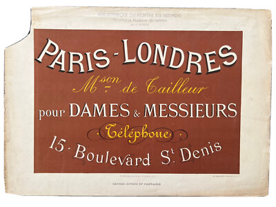 1800s French Lithograph Typography Print | eBay