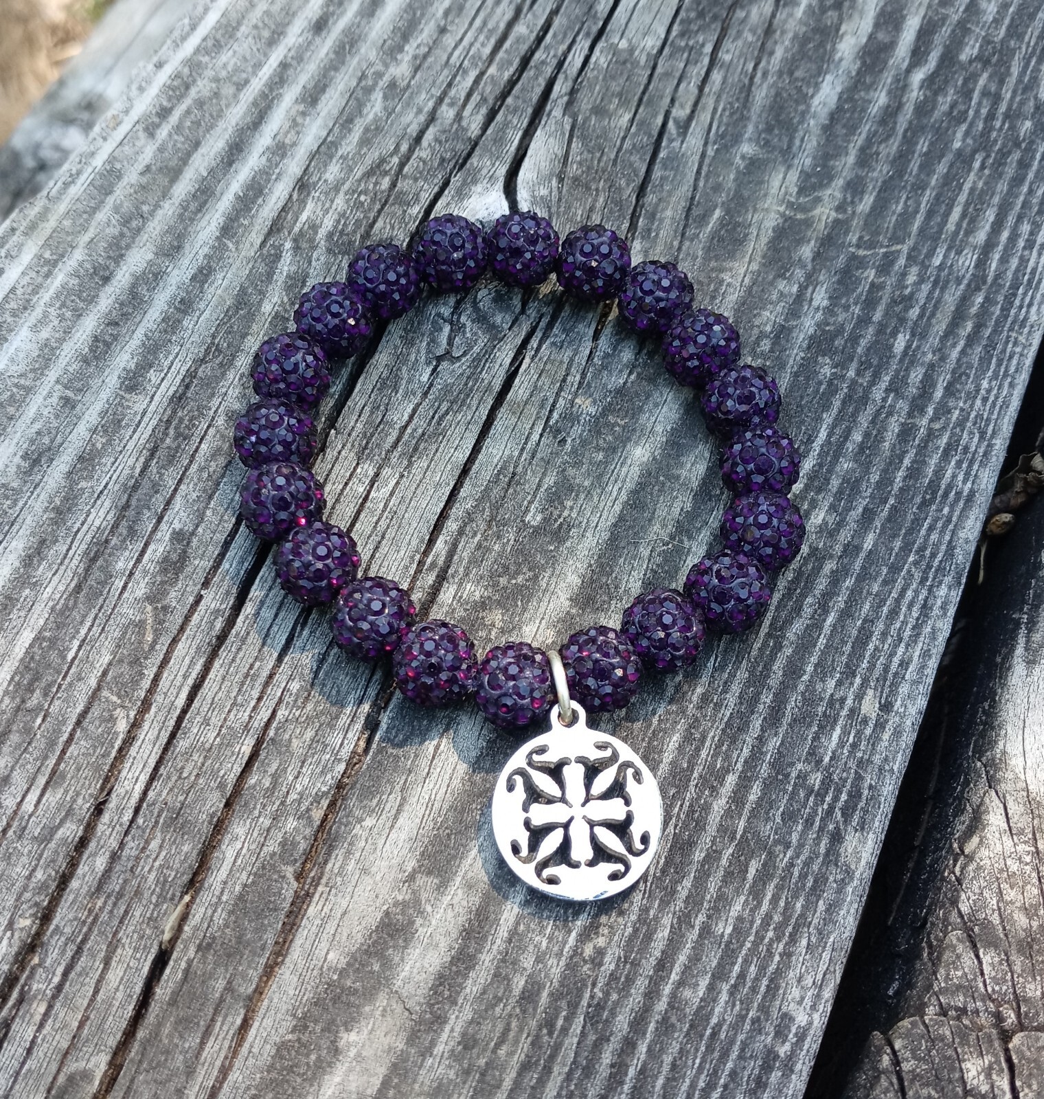 Rustic Cuff Bracelet Adult Dark Plumb Purple Stretch … - Gem