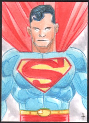 SUPERMAN Sketch card by Artist Turtle Original Art | eBay