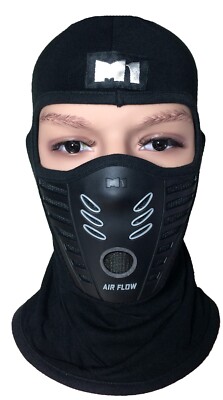M1 Full Face Cover Balaclava Protection Motorcycle Bike Filter Rubber ...