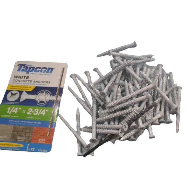 Tapcon 24388 White UltraShield 1/4 X 2-3/4 Phillips 75 Count for sale ...