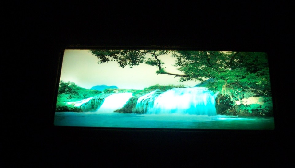 Vintage Motion moving Picture Waterfall built in lamp + sounds w/ornate ...