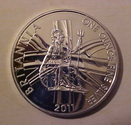 2011 1oz. UK Britannia Silver Bullion Coin in Capsule, Royal Mint ...