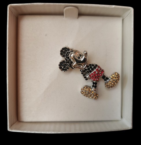 Mickey Mouse Pin Brooch Made in Taiwan Rhinestones Pave Vintage Disney ...