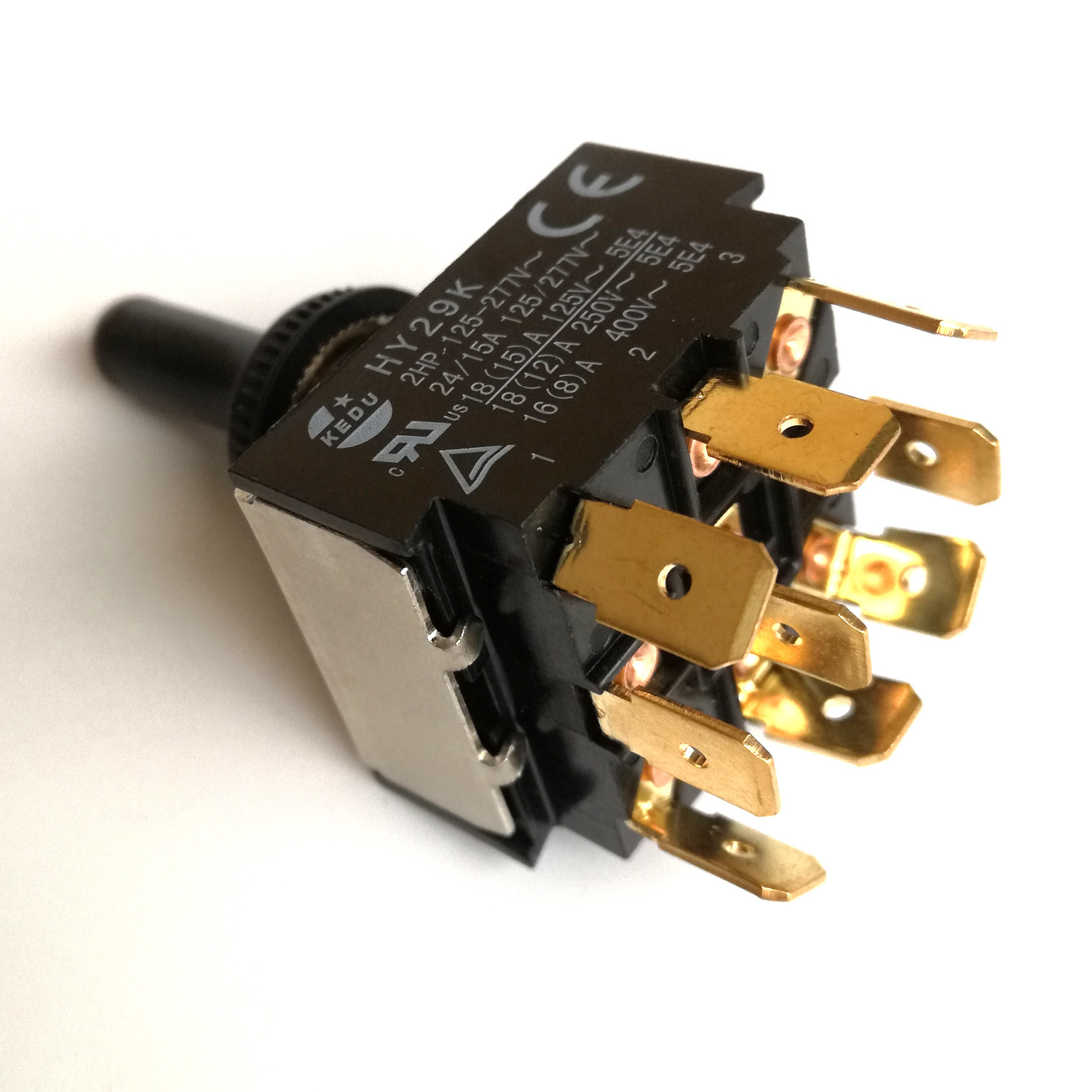 KEDU Toggle Switches HY29K 125V/277V 24/15A 2HP 9 Pins 6.3 Male Tab ...