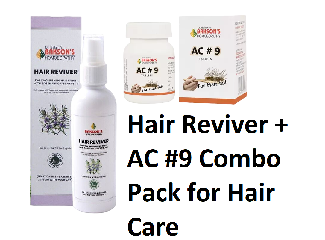 Bakson Homeopathy Hair Reviver (100ml) + Ac #9 (75 Tablets) Combo Pack ...