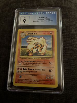 Pokémon TCG Arcanine Base Set 23/102 Regular Unlimited Uncommon CGC ...