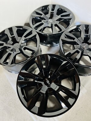 OEM FACTORY 22" Chevrolet Tahoe Silverado RST Wheels Rims Set Black ...