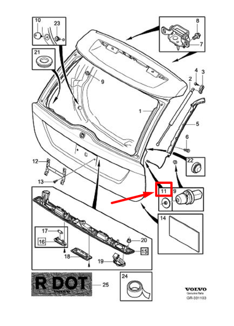 Volvo Set 2 Cap Tailgate Rear Original 30779274 for sale online | eBay