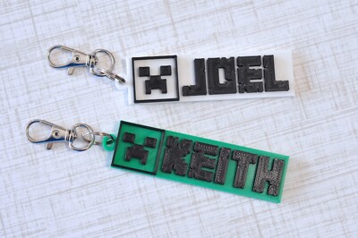 Personalized Creeper back pack tag-bag tag-green block gamer goodie bag ...
